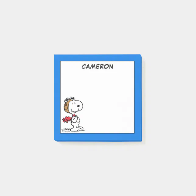 Snoopy The Flying Ace | Add Your Name Post-it Notes | Zazzle