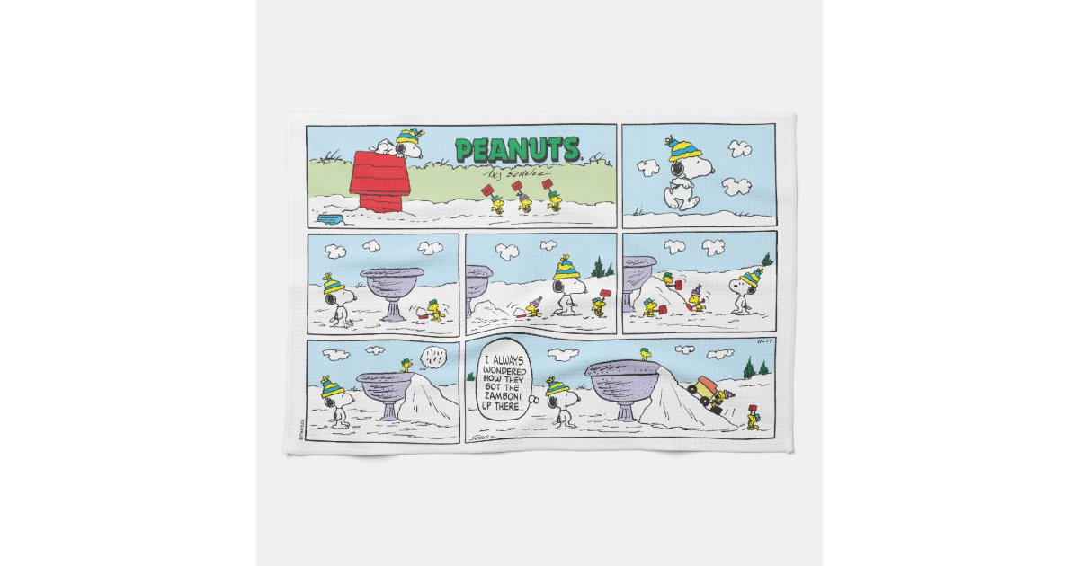 Snoopy & The Zamboni Crew Kitchen Towel | Zazzle