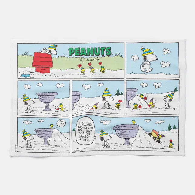 Snoopy & The Zamboni Crew Kitchen Towel | Zazzle