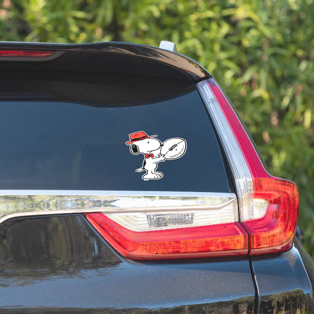 Snoopy Varsity Sports Football Sticker | Zazzle
