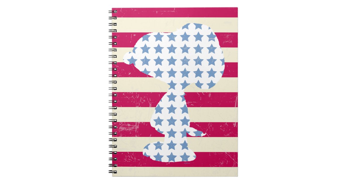 Snoopy Vintage Stars & Stripes Notebook | Zazzle