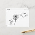 Snoopy With Dandelion Postcard | Zazzle