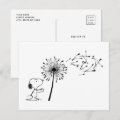 Snoopy With Dandelion Postcard | Zazzle
