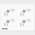 Snoopy With Dandelion Rectangular Sticker | Zazzle