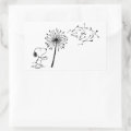Snoopy With Dandelion Rectangular Sticker | Zazzle