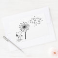 Snoopy With Dandelion Rectangular Sticker | Zazzle