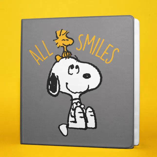 Snoopy & Woodstock - All Smiles 3 Ring Binder | Zazzle