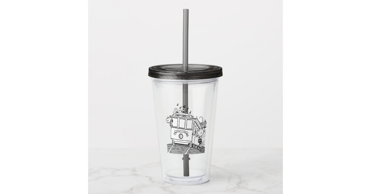 Snoopy, Woodstock, & Charlie Brown on a Trolley Acrylic Tumbler | Zazzle