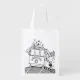 Snoopy, Woodstock, & Charlie Brown on a Trolley Grocery Bag | Zazzle