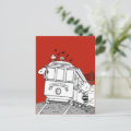 Snoopy, Woodstock, & Charlie Brown on a Trolley Postcard | Zazzle