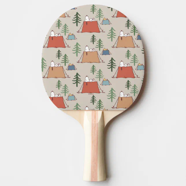 Snoopy & Woodstock Go Camping Pattern Ping Pong Paddle | Zazzle