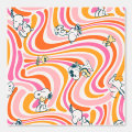 Snoopy & Woodstock Groovy Vibes Orange Pattern Wallpaper | Zazzle