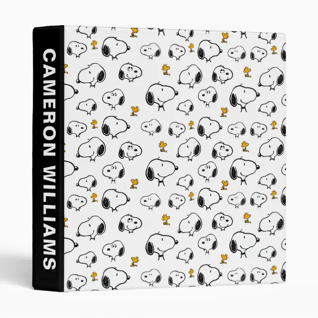 Snoopy & Woodstock Pattern 3 Ring Binder | Zazzle