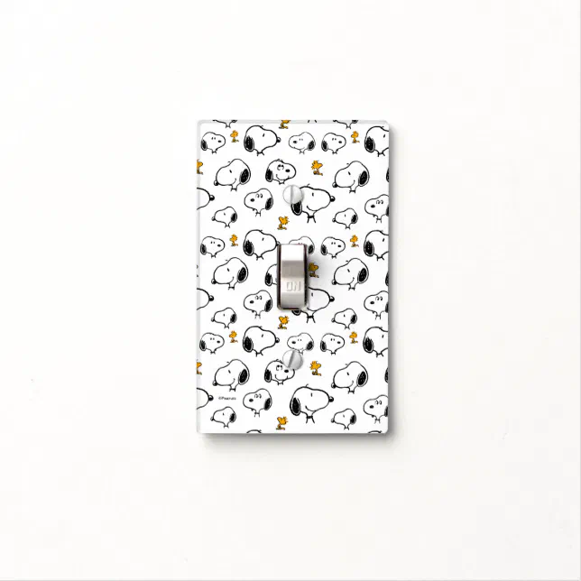 Snoopy & Woodstock Pattern Light Switch Cover | Zazzle