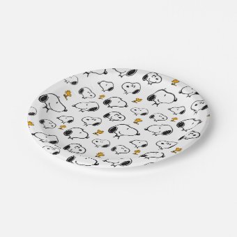 Snoopy & Woodstock Pattern Paper Plates | Zazzle