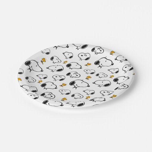 Snoopy & Woodstock Pattern Paper Plates | Zazzle