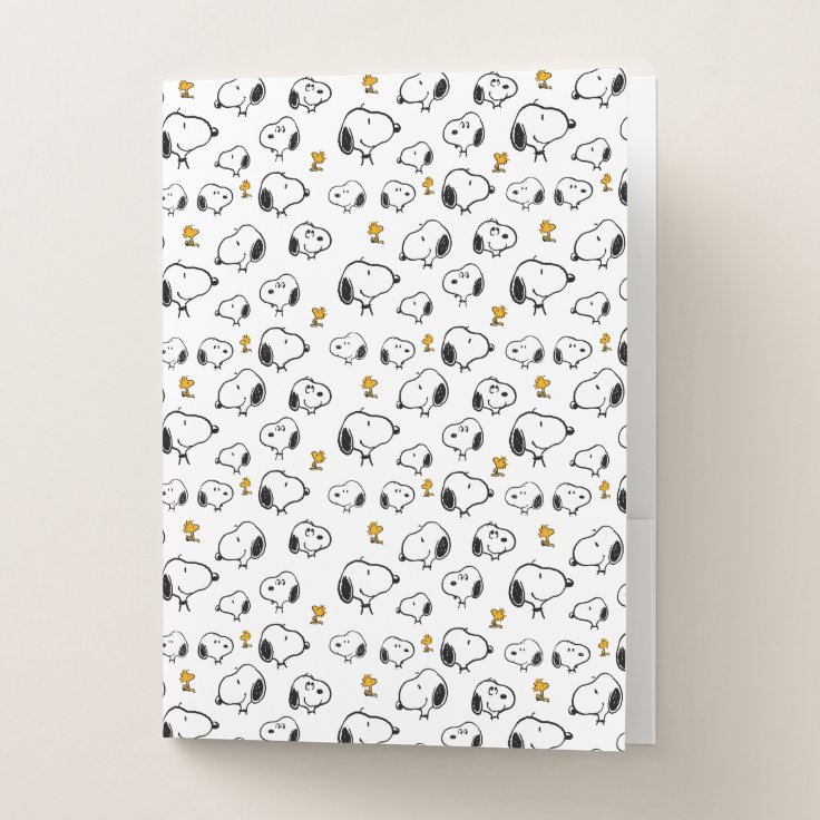 Snoopy & Woodstock Pattern Pocket Folder | Zazzle