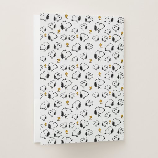 Snoopy & Woodstock Pattern Pocket Folder | Zazzle