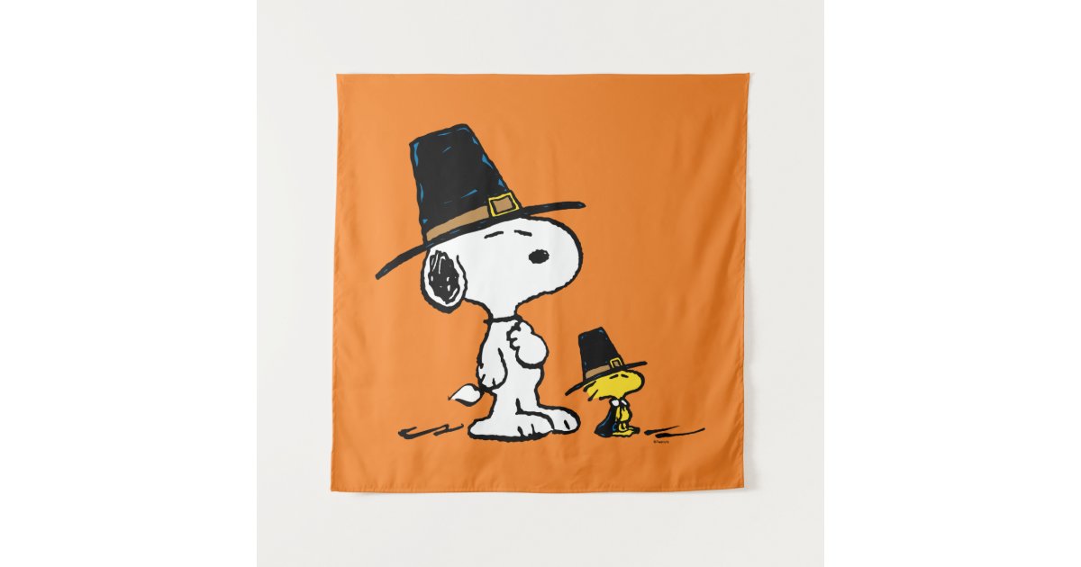 Snoopy & Woodstock Pilgrim Tapestry | Zazzle