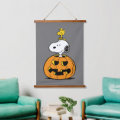 Snoopy & Woodstock Pumpkin Hanging Tapestry | Zazzle