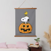 Snoopy & Woodstock Pumpkin Hanging Tapestry | Zazzle