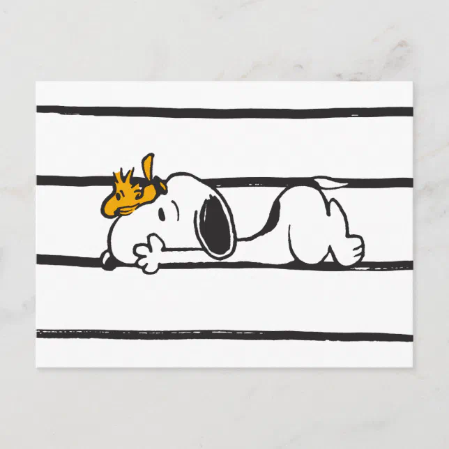 Snoopy & Woodstock | Smile Giggle Laugh Postcard | Zazzle