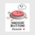 Snooze Button Funny Sleeping Pun Sticker | Zazzle