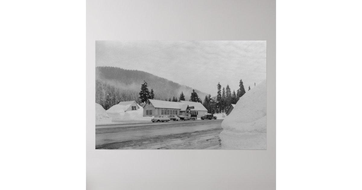 Snoqualmie, WA - Summit Inn Ski Area Photograph Poster | Zazzle