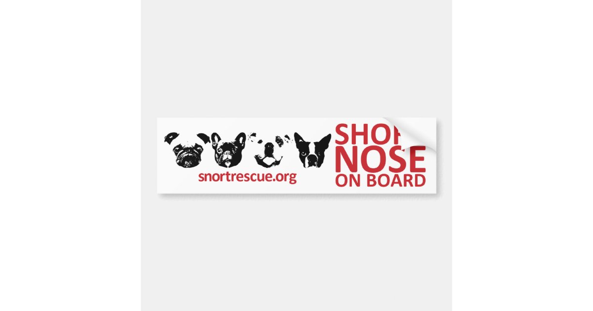 SNORT Short Nose Onboard Bumper Sticker | Zazzle