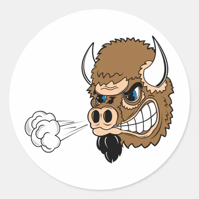 Snorting Bull Classic Round Sticker | Zazzle