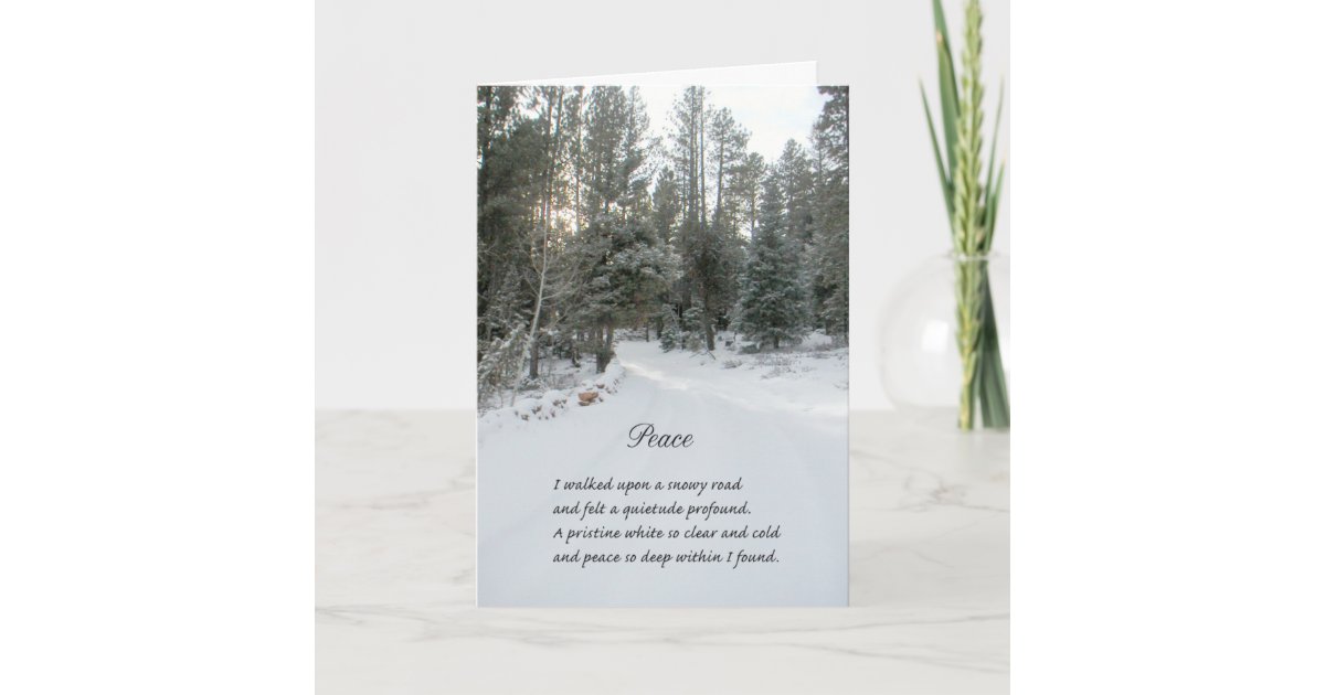 Snow And Trees Peace Poem Holiday Card | Zazzle.com