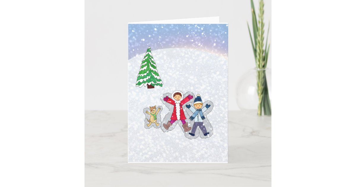 Snow Angels Greeting Card | Zazzle