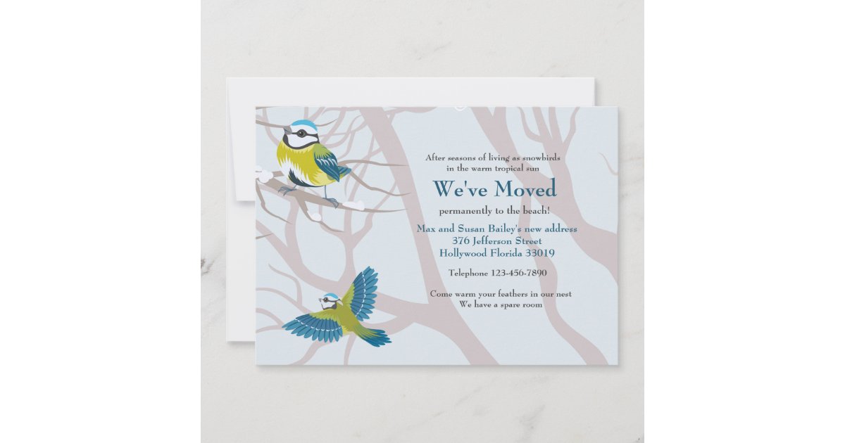 Snow Birds Moving Announcement | Zazzle