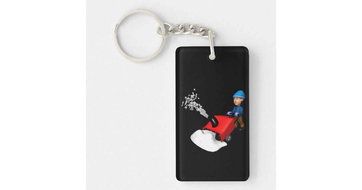 Snow Blower Keychain | Zazzle