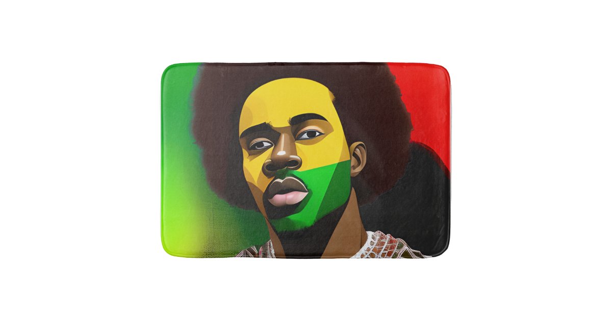 Snow Bruh Winter Black King Melanin Juneteenth Bath Mat | Zazzle