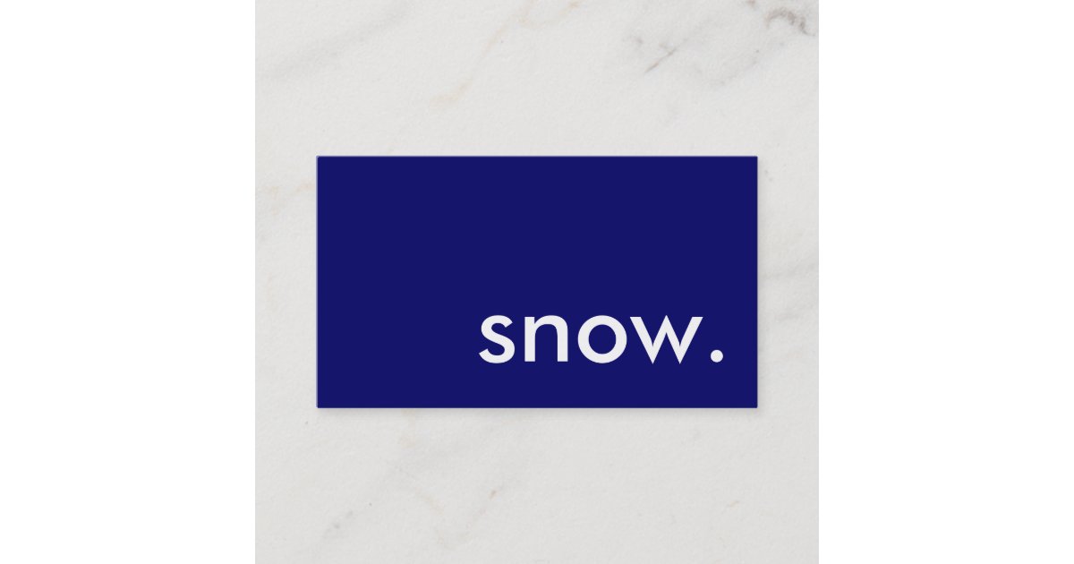 snow. business card | Zazzle