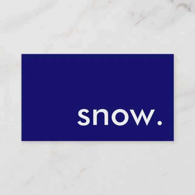 snow. business card | Zazzle