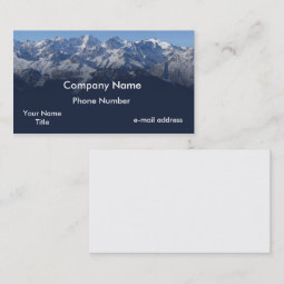 Snow cap mountains photograph business card | Zazzle