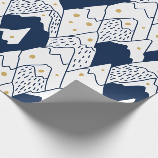 Snow Capped Mountain Pattern Black Gold Festive Wrapping Paper | Zazzle