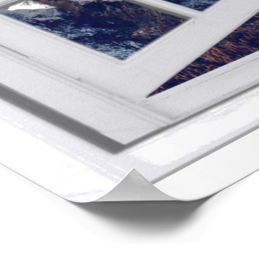 Snow Capped Mountain Peaks Faux Window Scene Poster | Zazzle