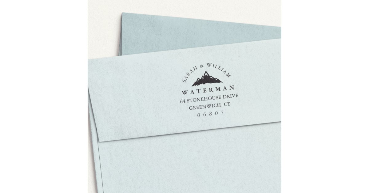 Snow Capped Mountain Peaks Return Address Self-inking Stamp | Zazzle
