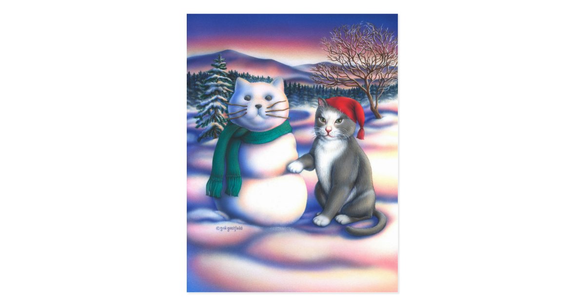 Snow Cats Postcard | Zazzle.com