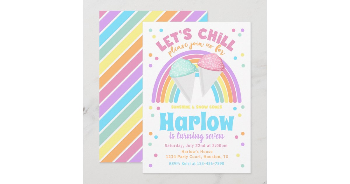 Snow Cone Birthday Invitation | Zazzle