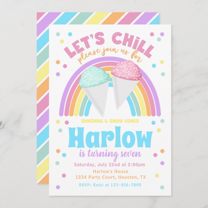 Snow Cone Birthday Invitation | Zazzle.com