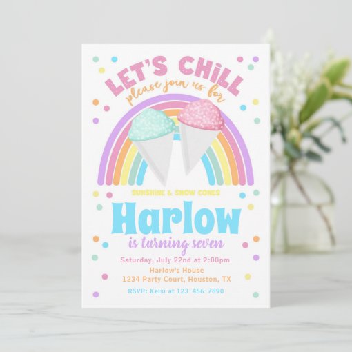 Snow Cone Birthday Invitation | Zazzle