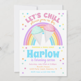 Invitations & Announcements Paper Invitations Editable Snow Cone ...