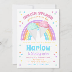 Snow Cone Pool Party Invitation | Zazzle