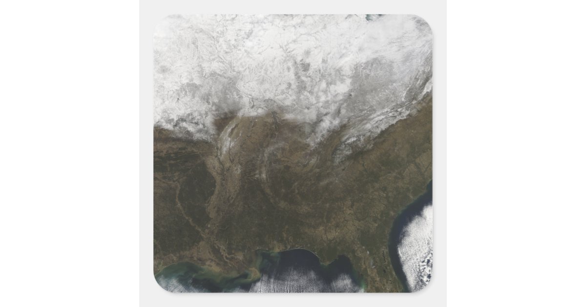 Snow cover over the United States Square Sticker | Zazzle