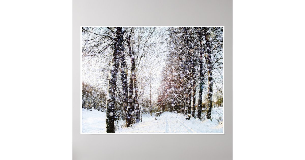 Snow covered Landscape Poster | Zazzle