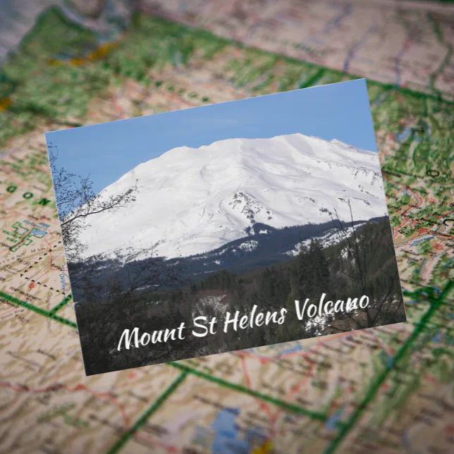Snow Covered Mount St Helens Travel Postcard | Zazzle